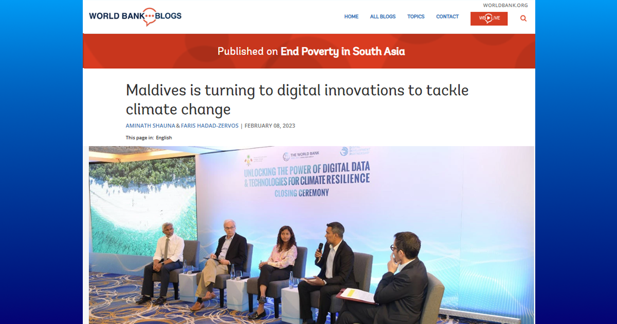 DMADD - Maldives is turning to digital innovations to tackle climate change